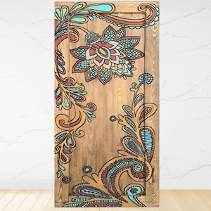 Hand-painted Mandala Wooden Door: Custom Interior or Exterior - Etsy