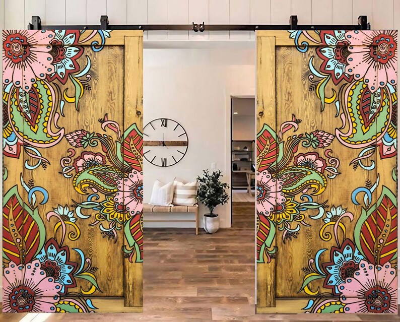 Hand-painted Mandala Wooden Door: Custom Classic Single Door - Etsy