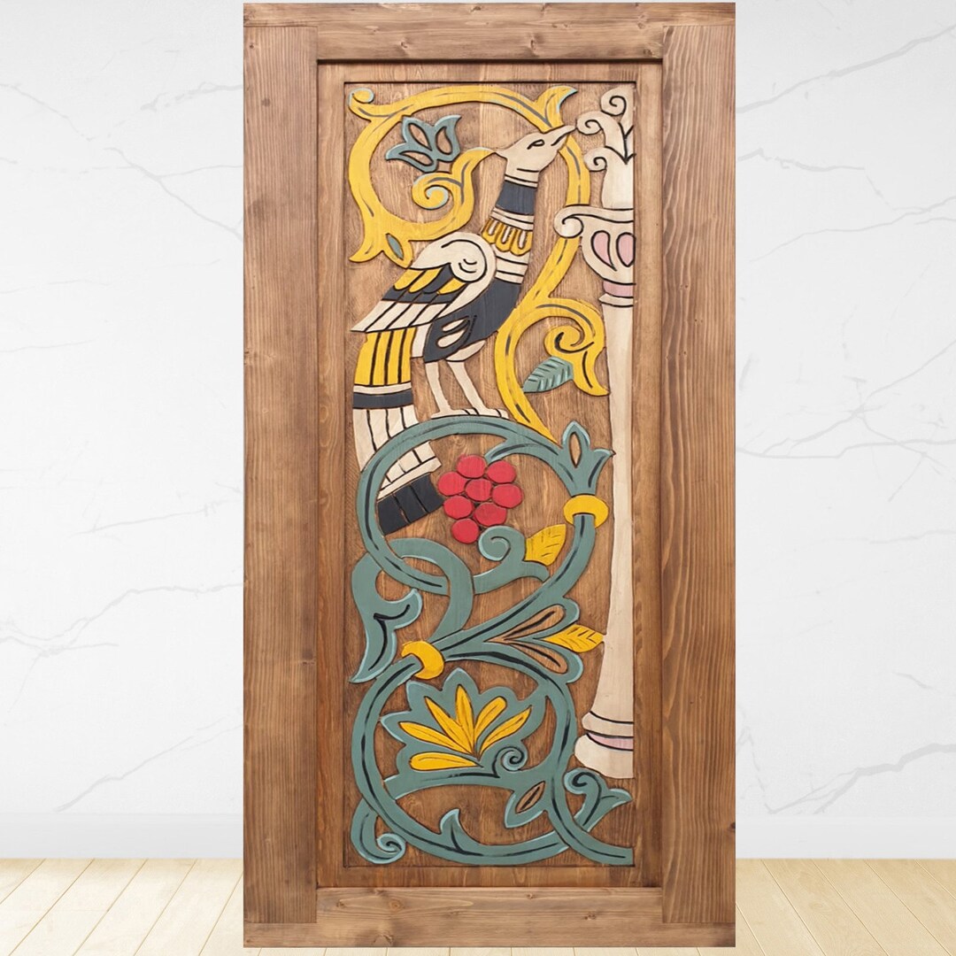Hand Carved Bird Barn Door: Custom Wood Sliding Door - Etsy
