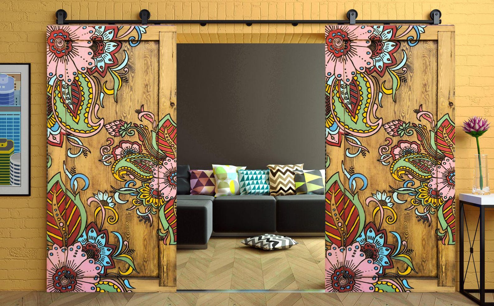 Hand-painted Mandala Wooden Door: Custom Classic Single Door - Etsy