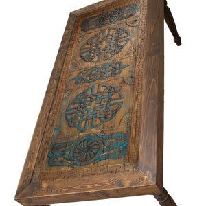 Celtic Carved Wooden Table: Handcrafted Farmhouse Dining Table - Etsy
