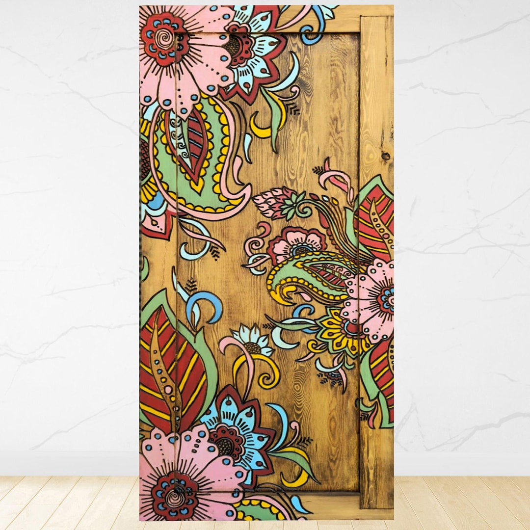 Hand-painted Mandala Wooden Door: Custom Classic Single Door - Etsy