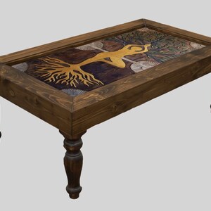 Life of Tree Coffee Table, Wooden Coffee Table, Solid Wood Low Coffee ...