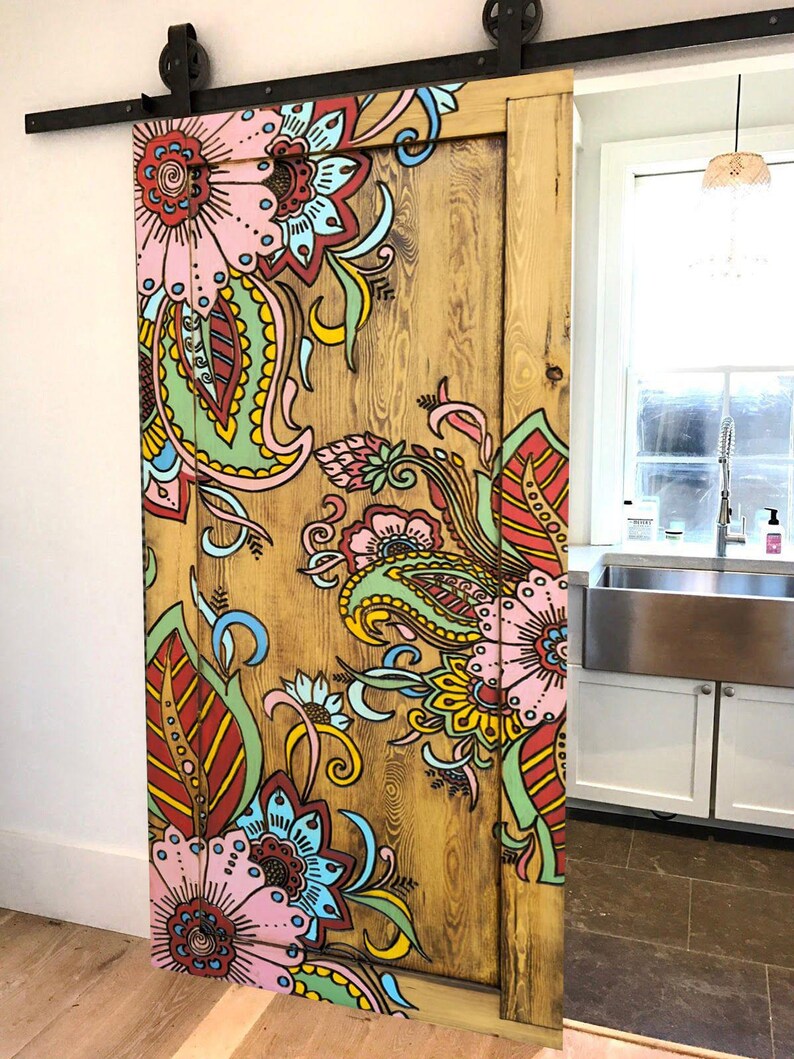 Hand-painted Mandala Wooden Door: Custom Classic Single Door - Etsy