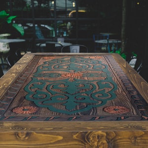 Hand-carved Solid Wood Dining Table: Rustic Farmhouse Style - Etsy