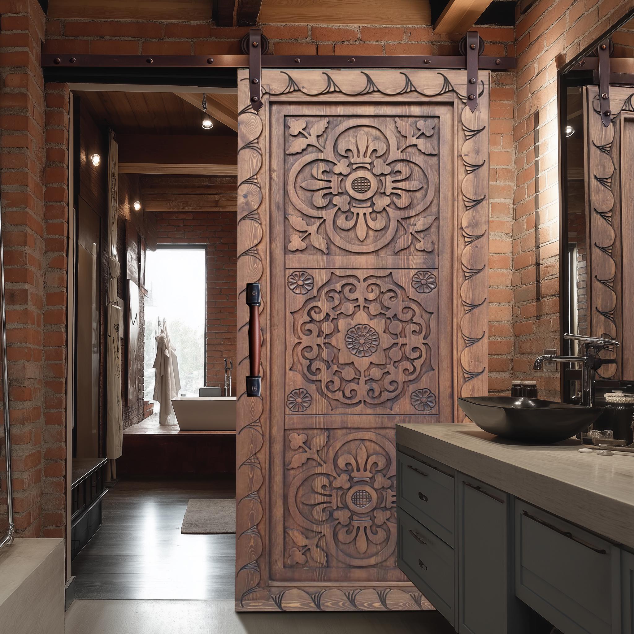 Hand Carved Barn Door: Custom Rustic Interior/exterior Door - Etsy