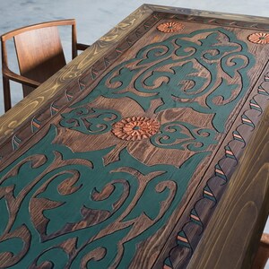 Hand-carved Solid Wood Dining Table: Rustic Farmhouse Style - Etsy