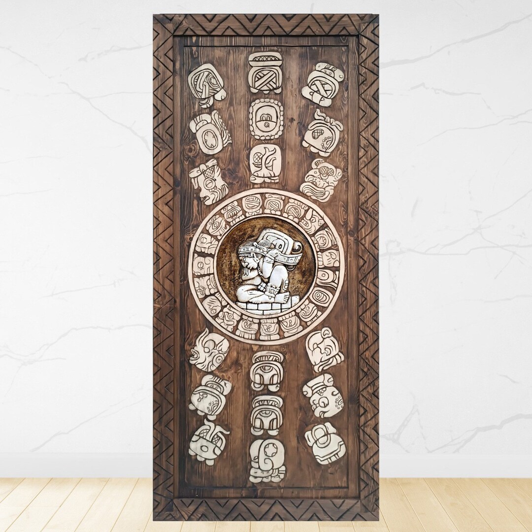 Exquisite Hand-carved Maya-inspired Door, Craftsmanship Door, Mayan ...
