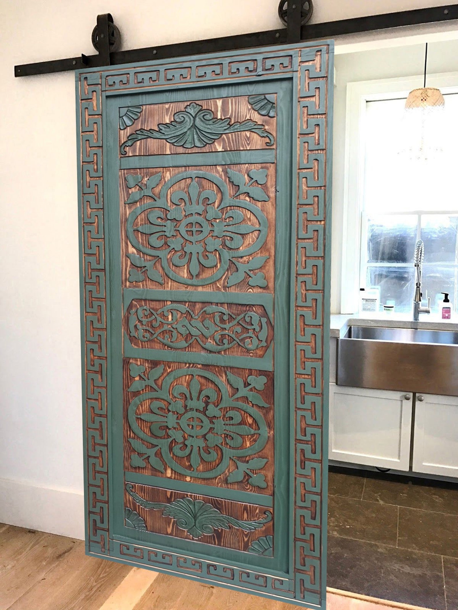 Hand-carved Wooden Sliding Door: Custom Barn Door Design - Etsy