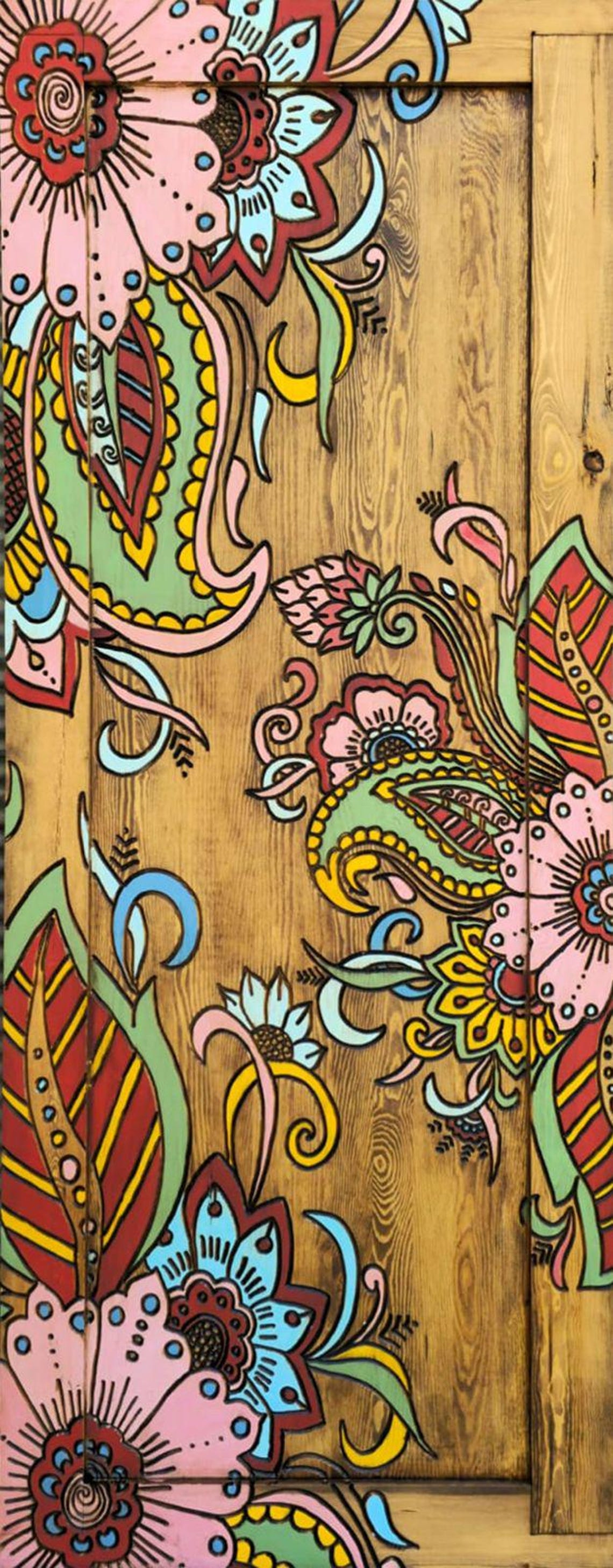 Hand-painted Mandala Wooden Door: Custom Classic Single Door - Etsy
