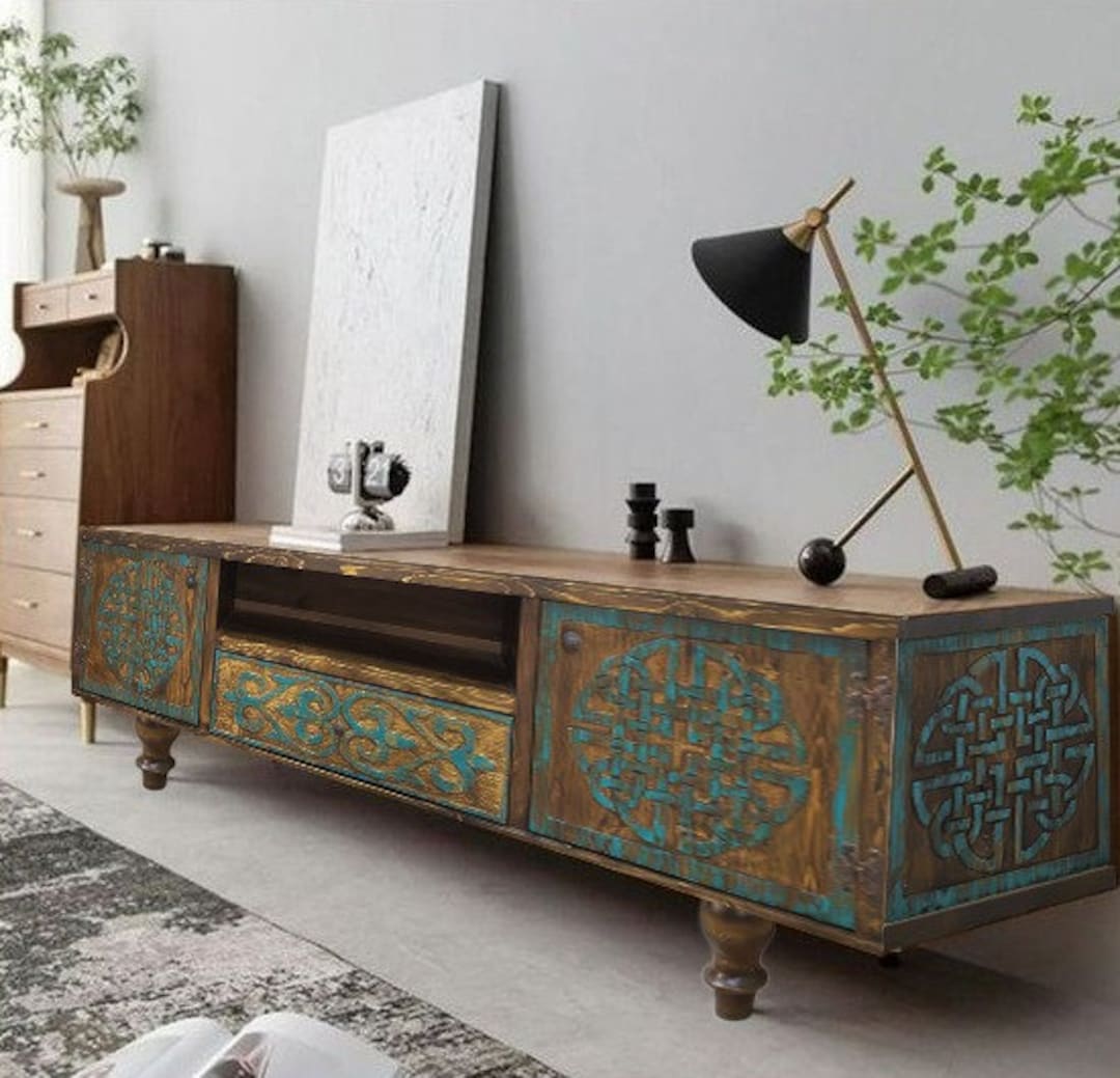 Handpainted Tv Consoles, Tv Cabinet, Entertaiment Unit, Handcrafted ...