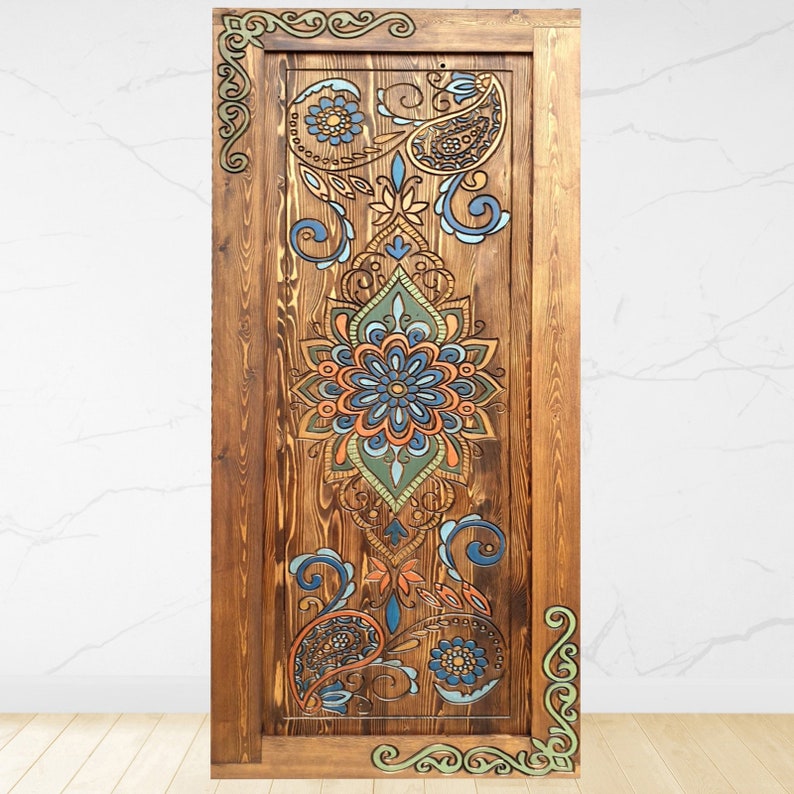 Hand-painted Mandala Wooden Barn Door: Custom Interior/exterior - Etsy