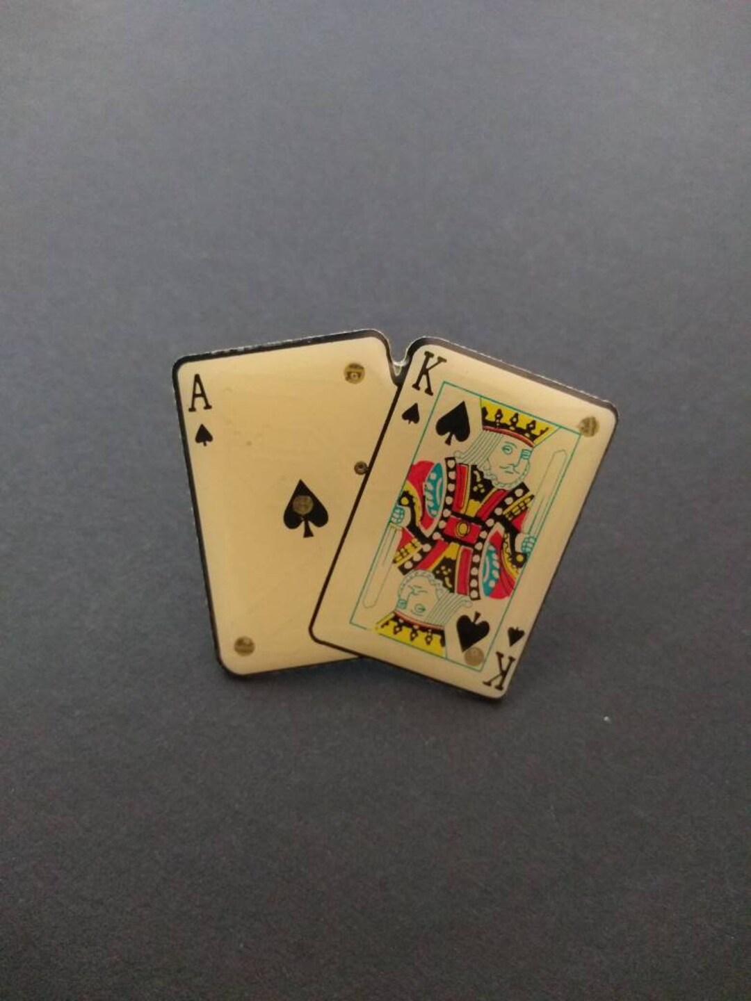 Cards With Blinking Lights Ace King of Spade Antique Pinback Pin ...