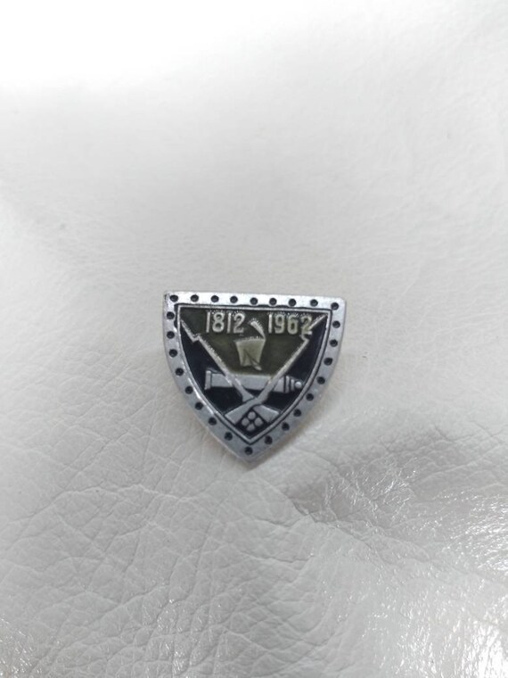 Military Pin 1812-1962 commemorative Antique Pinback … - Gem