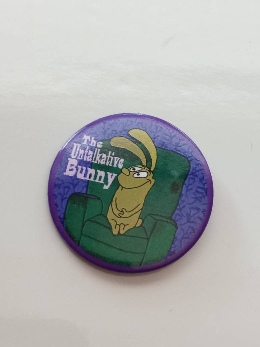 The Untalkative Bunny Meme Comic Kawaii Antique Fan Button Pinback ...