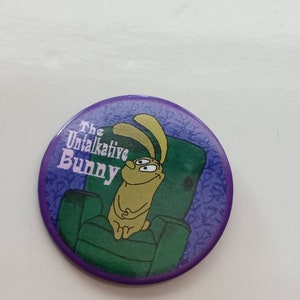 The Untalkative Bunny Meme Comic Kawaii Antique Fan Button Pinback ...