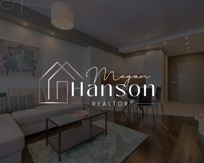 Rose Gold Realtor Logo Modern House Real Estate Logo - Etsy