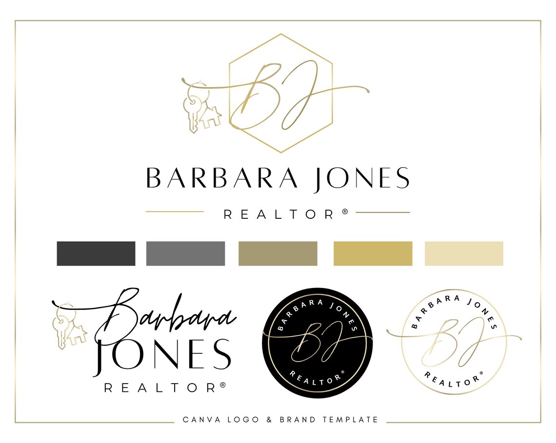 Gold Realtor Logo House Logo Design Modern Real Estate Logo - Etsy