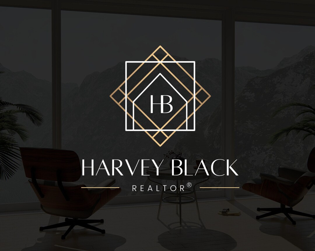 Geometric Realtor Logo House Logo Design Modern Real Estate Logo Canva ...