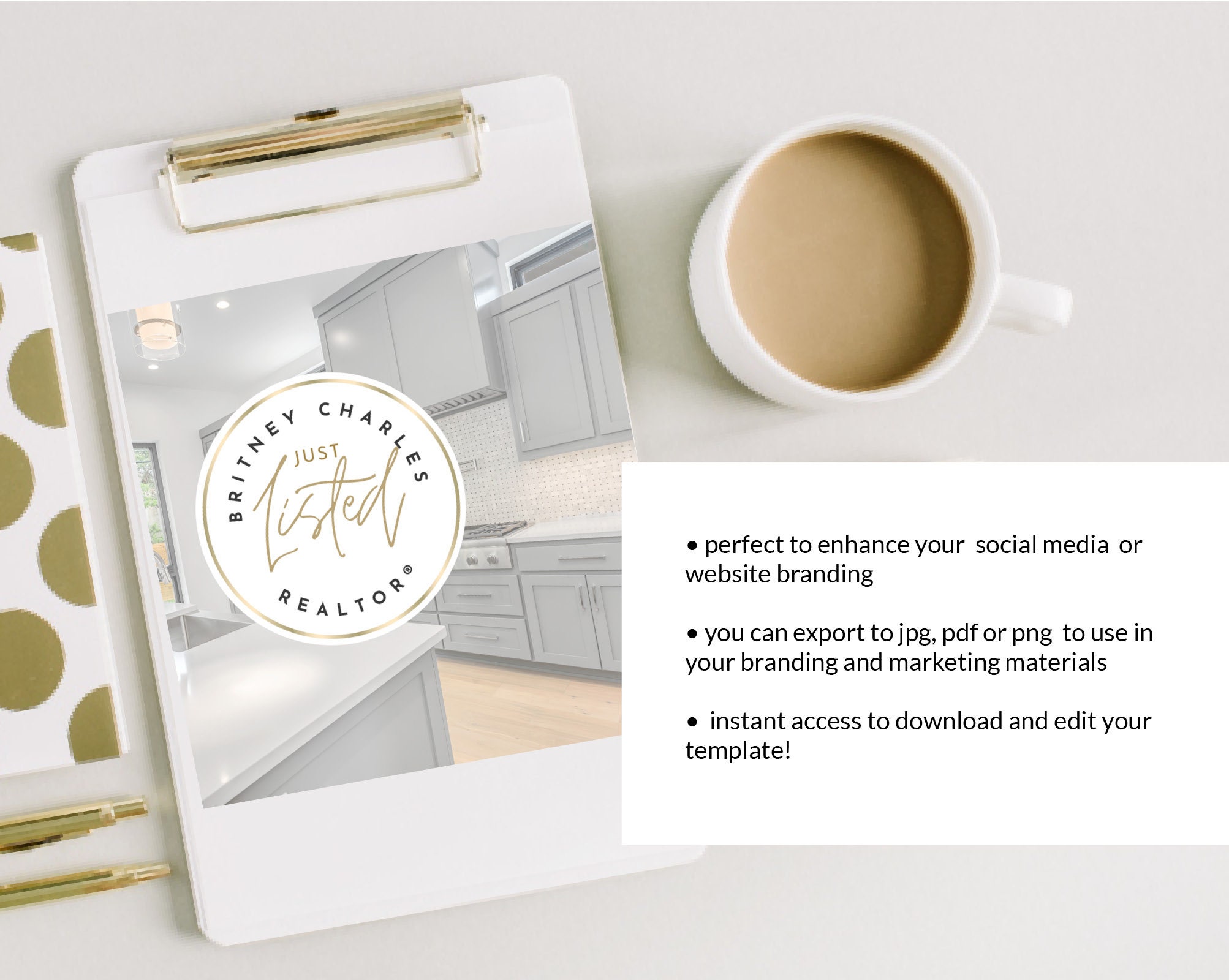 Realtor Labels Design Template Watermark Badges Real Estate - Etsy