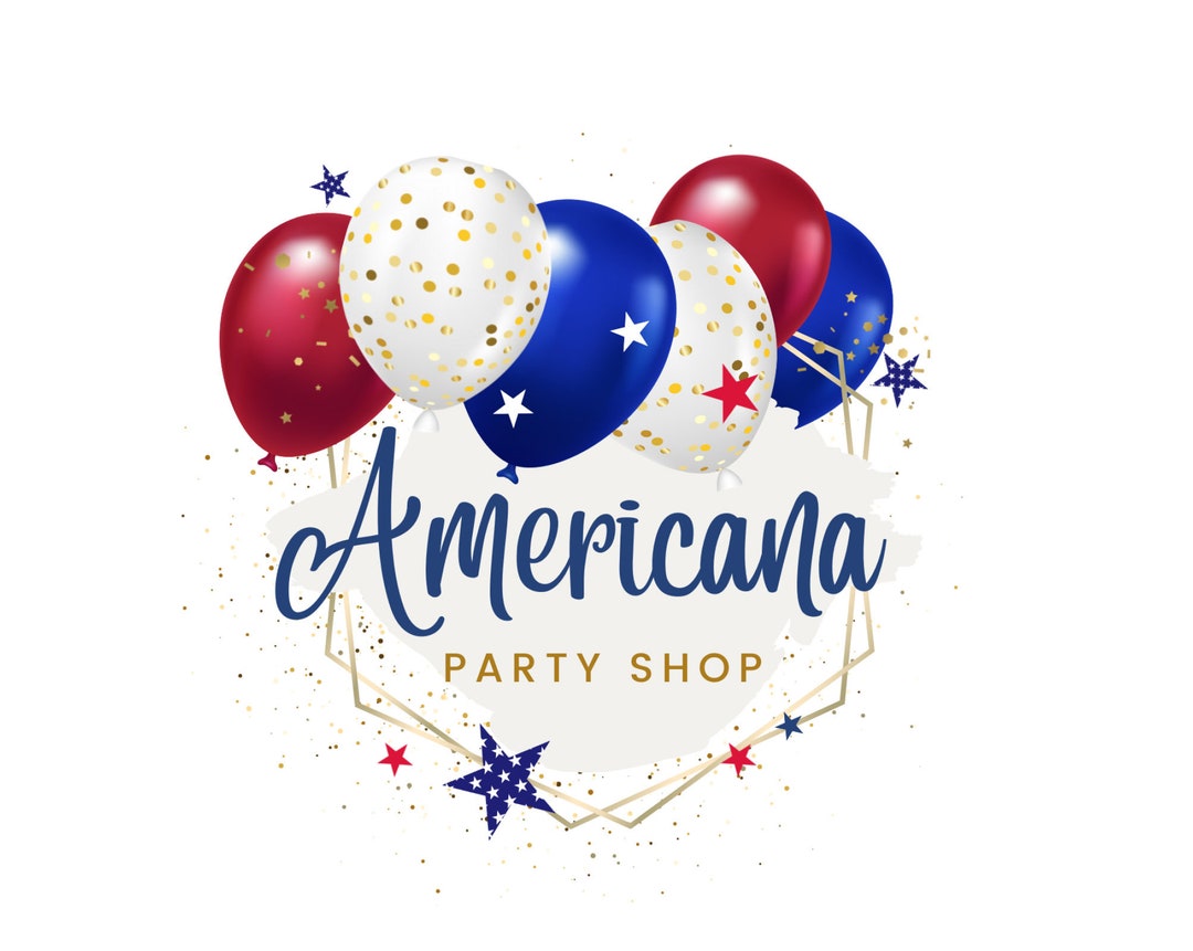 American Party Logo, Balloons Logo Design, US Flag Template Canva, Red ...