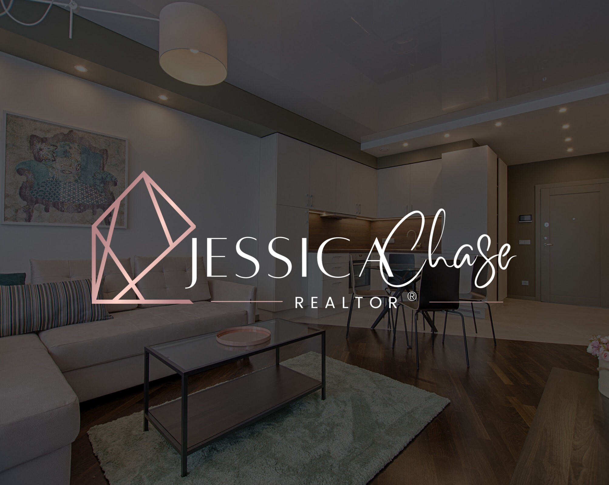 Rose Gold Realtor Logo House Logo Design Modern Real - Etsy