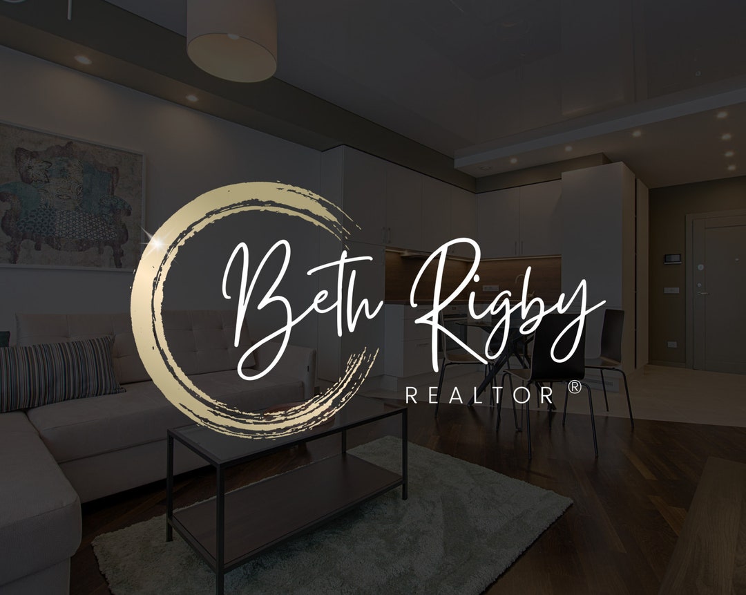 Brush Circle Gold Logo, Realtor Logo Design, Abstract Circle Logo ...