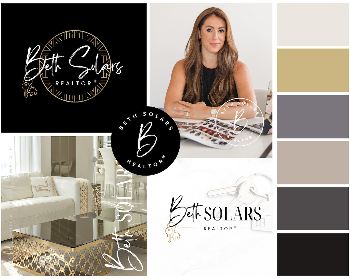 Gold Realtor Logo Realtor Brand Design Modern Real Estate - Etsy