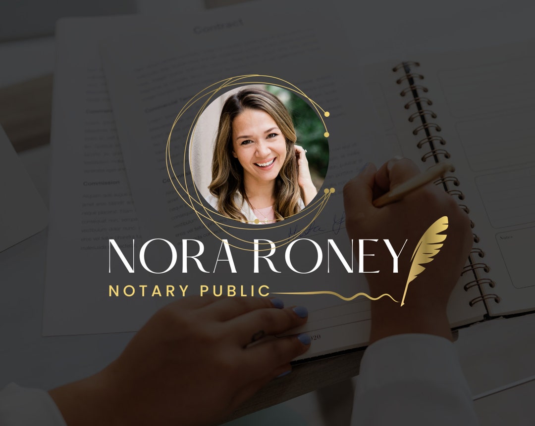 Public Notary Logo Design, Canva Legal Logo, Brand Template With Quill ...