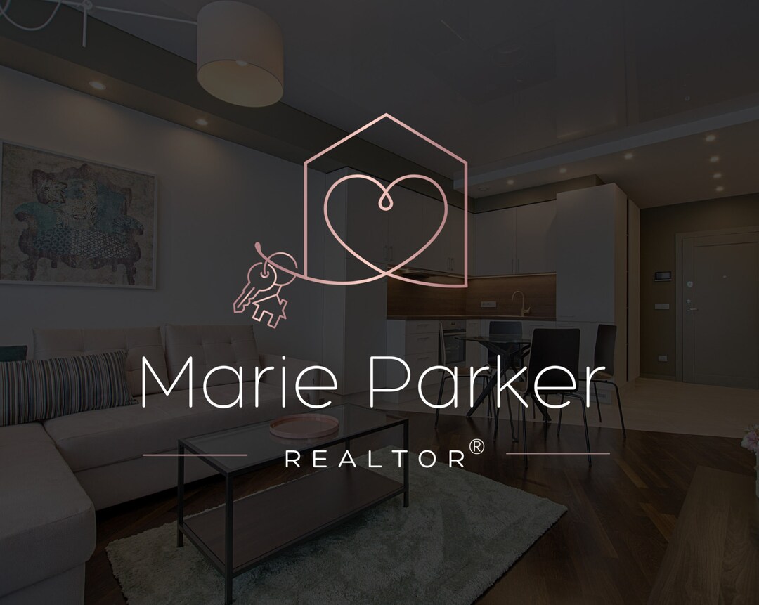 Rose Gold Realtor Logo House Logo Design Modern Real - Etsy Canada