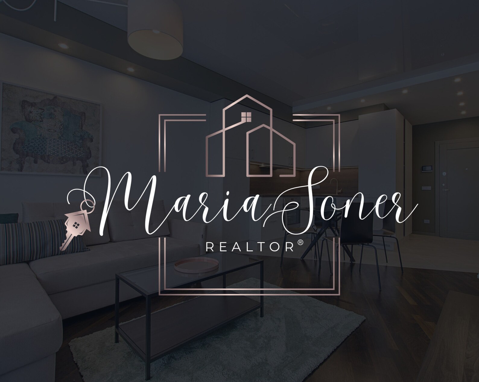 Rose Gold Realtor Logo House Logo Design Modern Real - Etsy