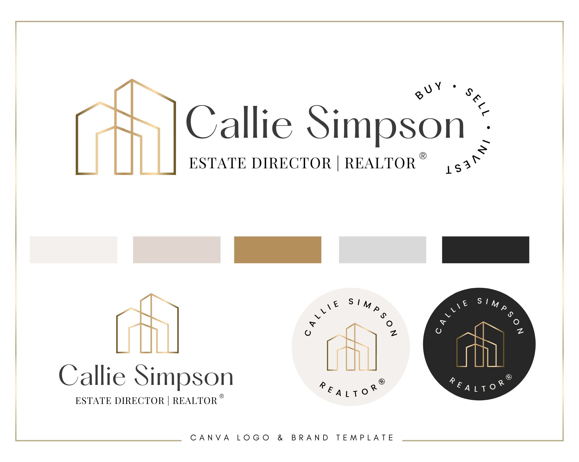 Realtor Logo and Branding Design Template Canva Real Estate | Etsy
