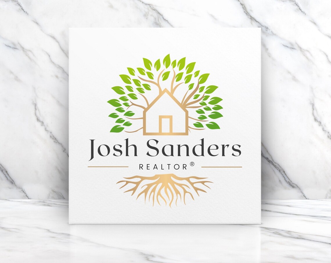 Tree and House Logo Realtor Logo Design Branding Kit Canva - Etsy