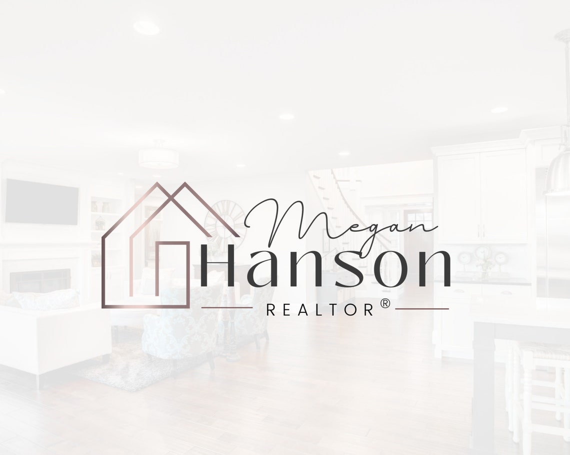 Rose Gold Realtor Logo Modern House Real Estate Logo - Etsy