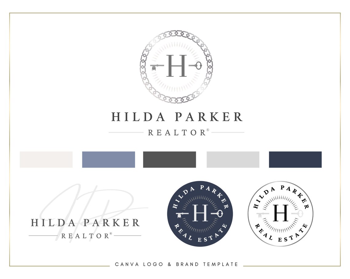 Realtor Logo and Branding Design Template Canva Real Estate - Etsy