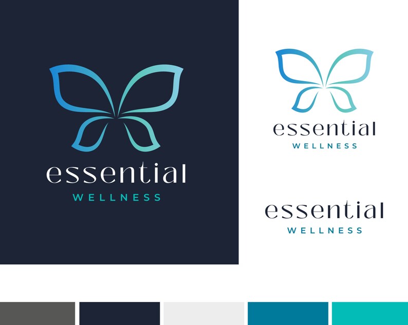 Butterfly Logo Design Branding Template Canva Health Logo - Etsy