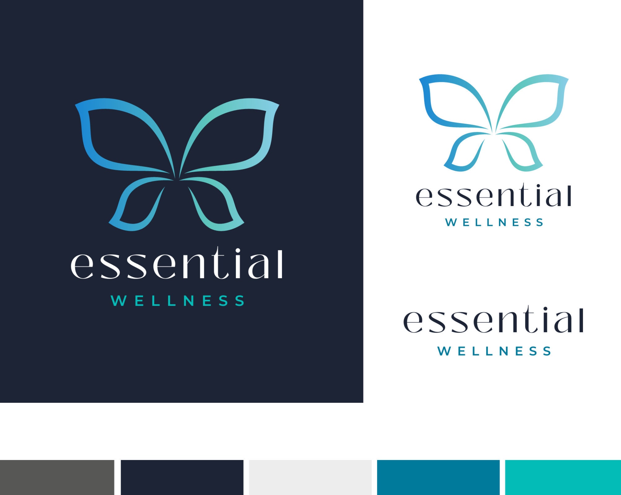 Butterfly Wellness Logo Design: DIY Branding Template (canva) - Etsy