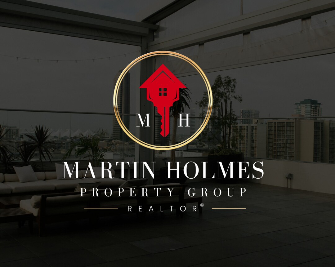Realtor Logo Design, Red and Gold Key Real Estate Branding, Estate ...