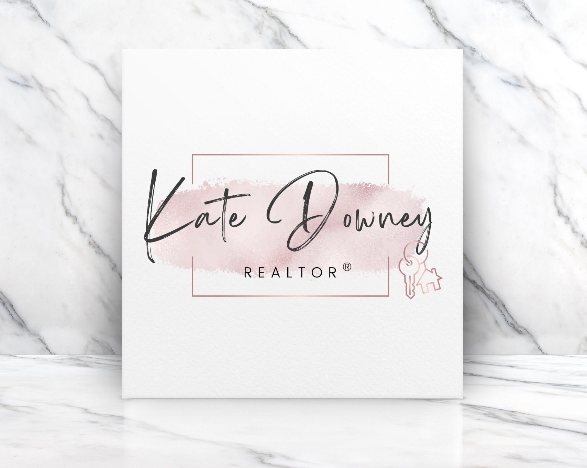 Rose Gold Realtor Logo House Logo Design Modern Real - Etsy