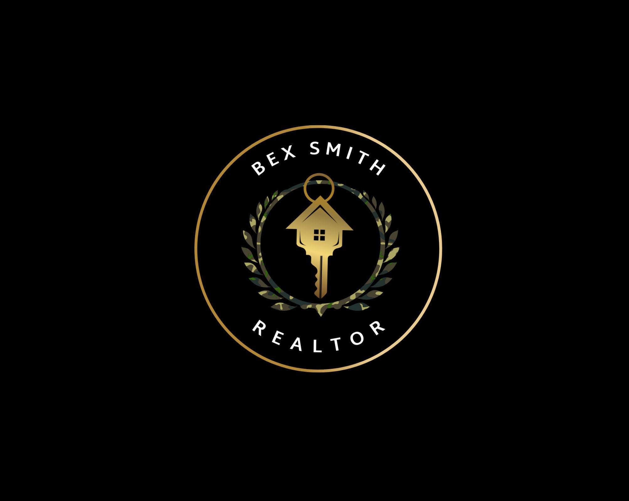 Military Realtor Logo Veteran House Logo Gold and Camo Real - Etsy