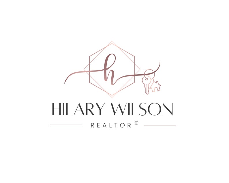 Rose Gold Realtor Logo House Logo Design Modern Real - Etsy