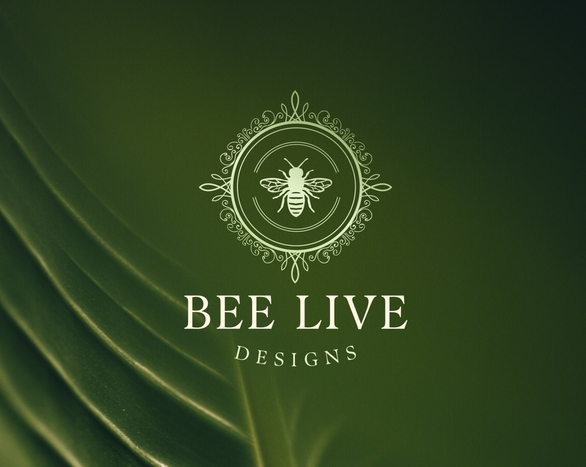 Green Bee Logo Nature Branding Design Organic Honey Logo - Etsy