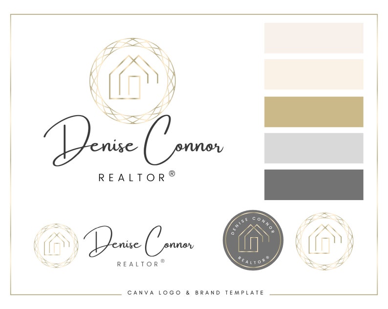 Realtor Logo and Branding Design Template Canva Real Estate - Etsy