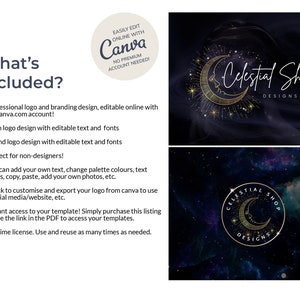 Celestial Logo Design, Crescent Moon Logo, Astrology Magic Branding ...