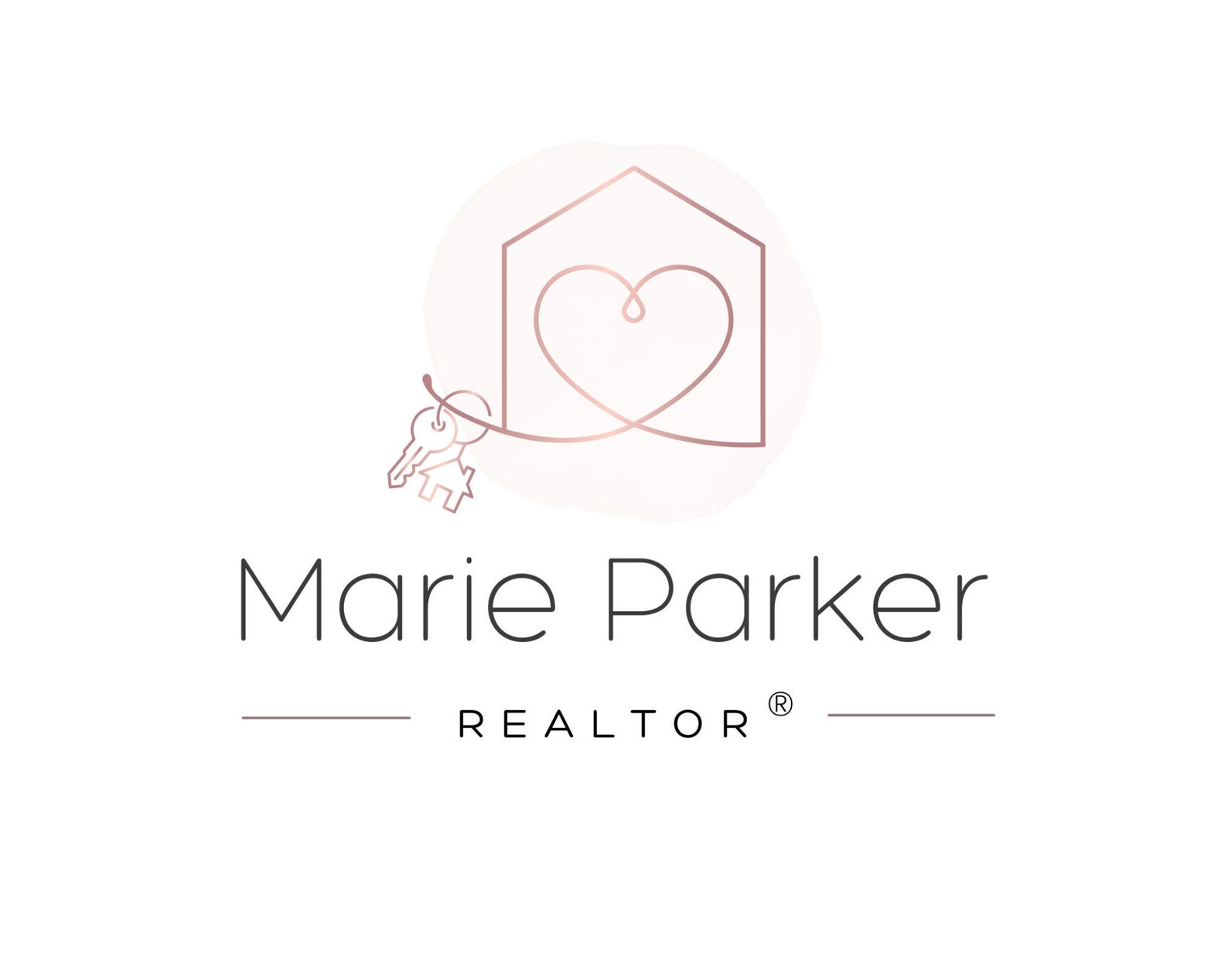 Rose Gold Realtor Logo House Logo Design Modern Real | Etsy Canada