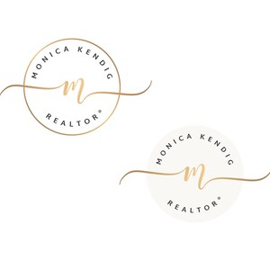 Gold Monogram Realtor Logo, Modern Real Estate Logo Design, Property ...