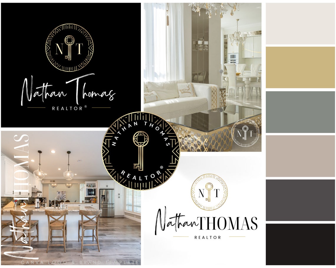 Modern Realtor Logo Design Gold Luxury Real Estate Logo Art - Etsy