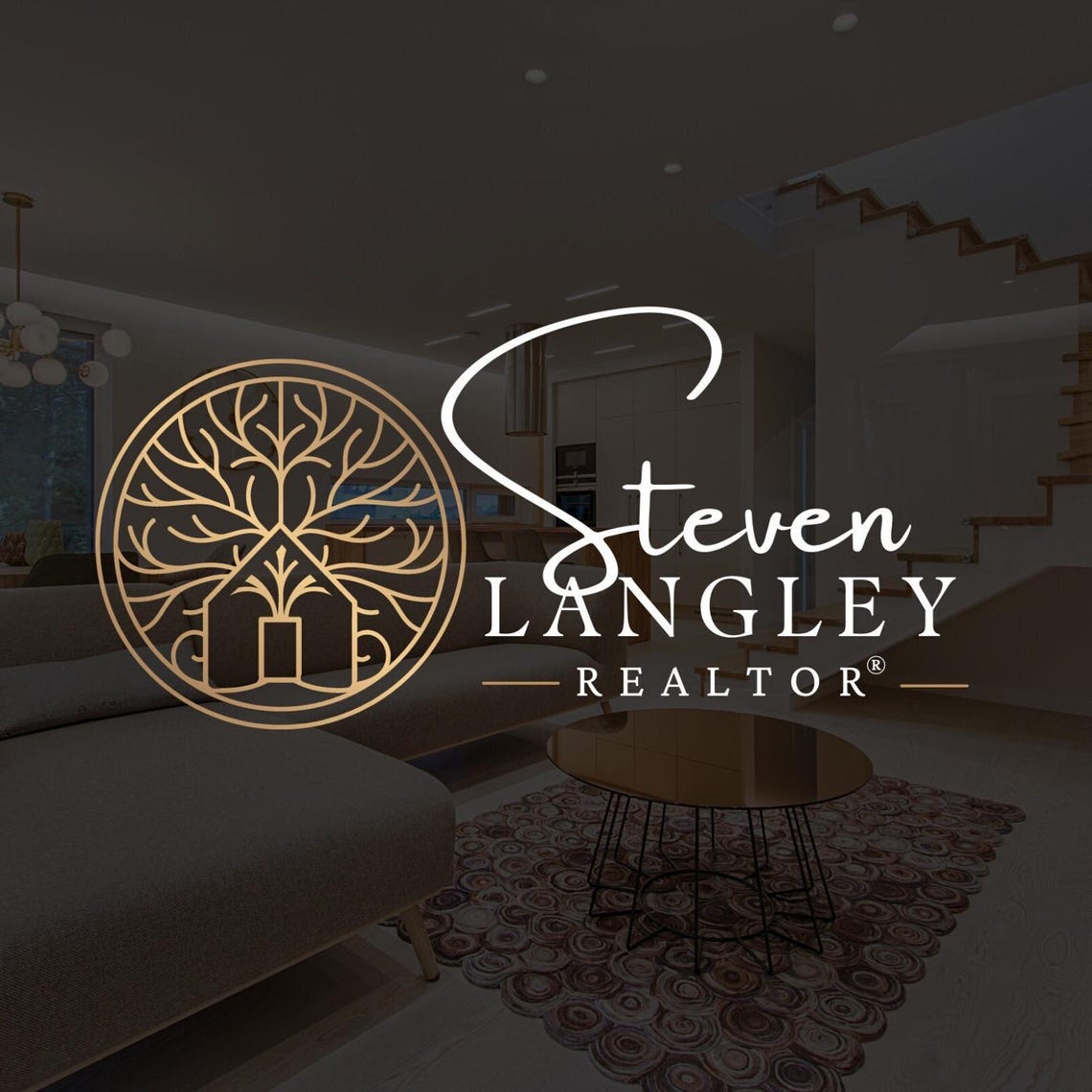 Elegant Realtor Logo Design Template: House & Tree Branding (canva ...