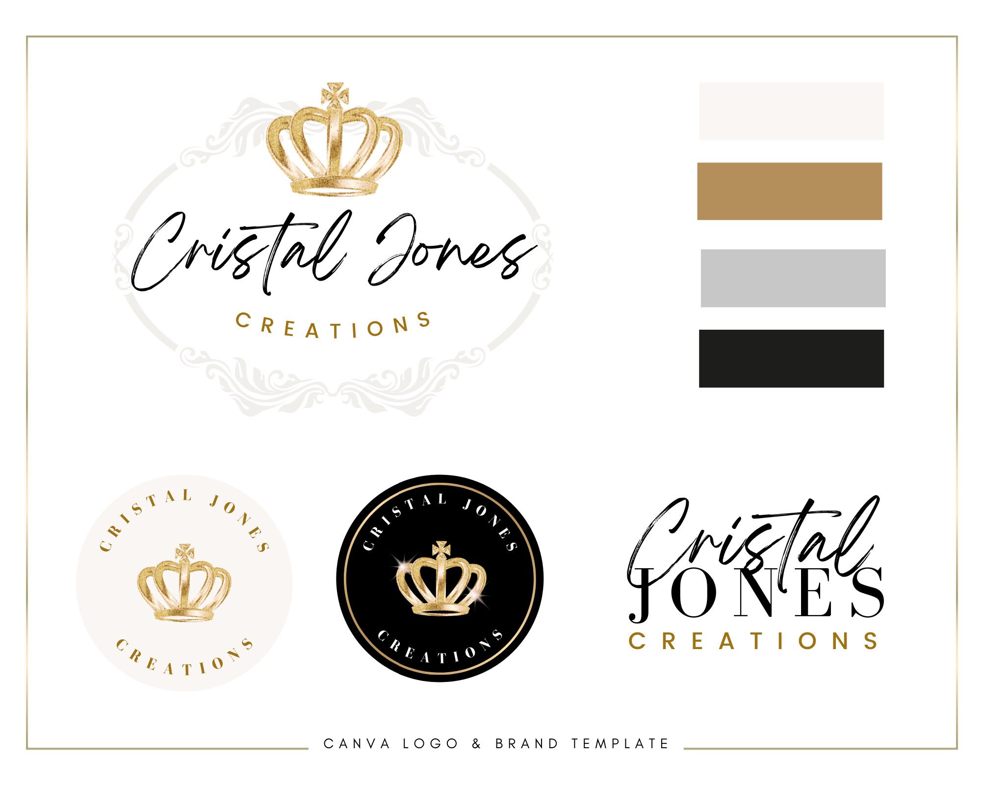 Gold Crown Logo Luxury Gold Logo Design Hair Salon Logo - Etsy