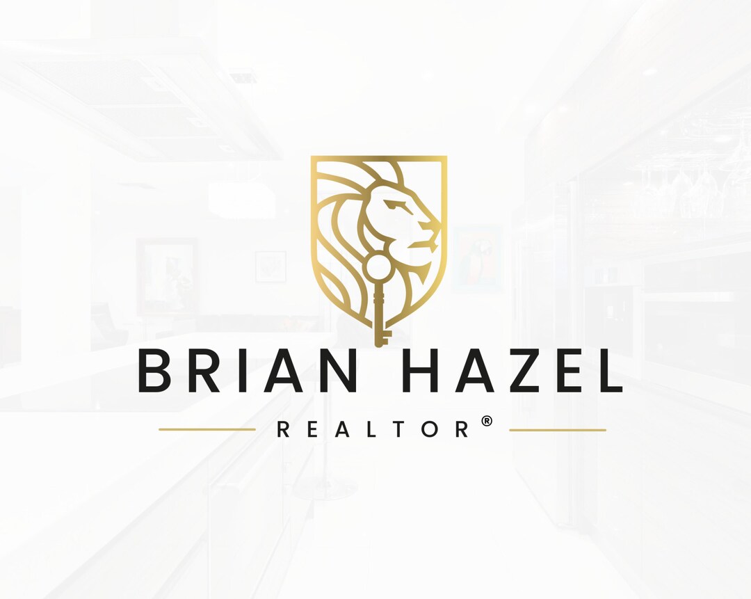 Gold Realtor Logo Design, Lion and Key Logo, Real Estate Branding ...